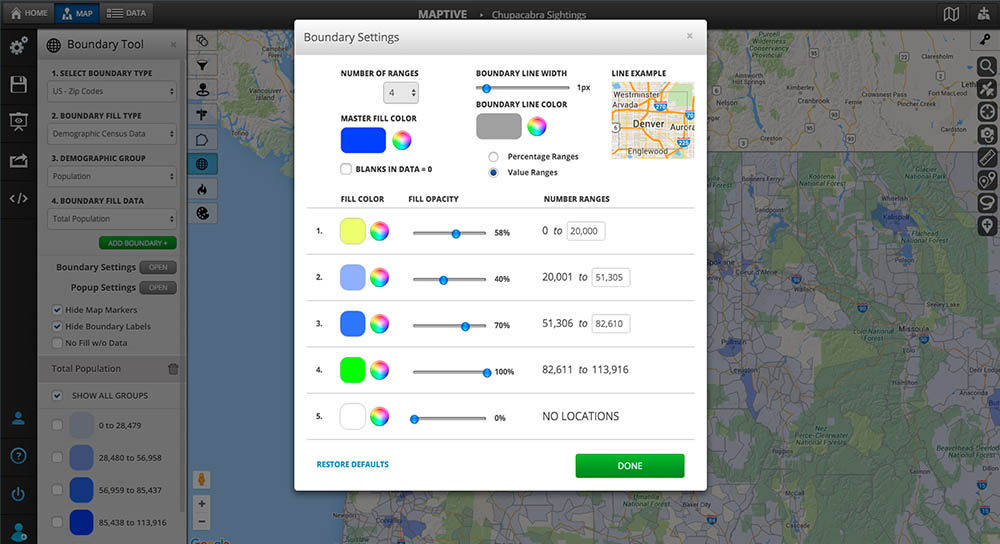 Demographic Census Overlays - Maptive