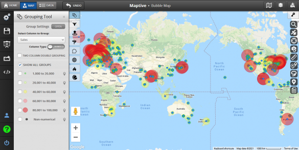 Create Bubble Maps with Mapping Software | Maptive
