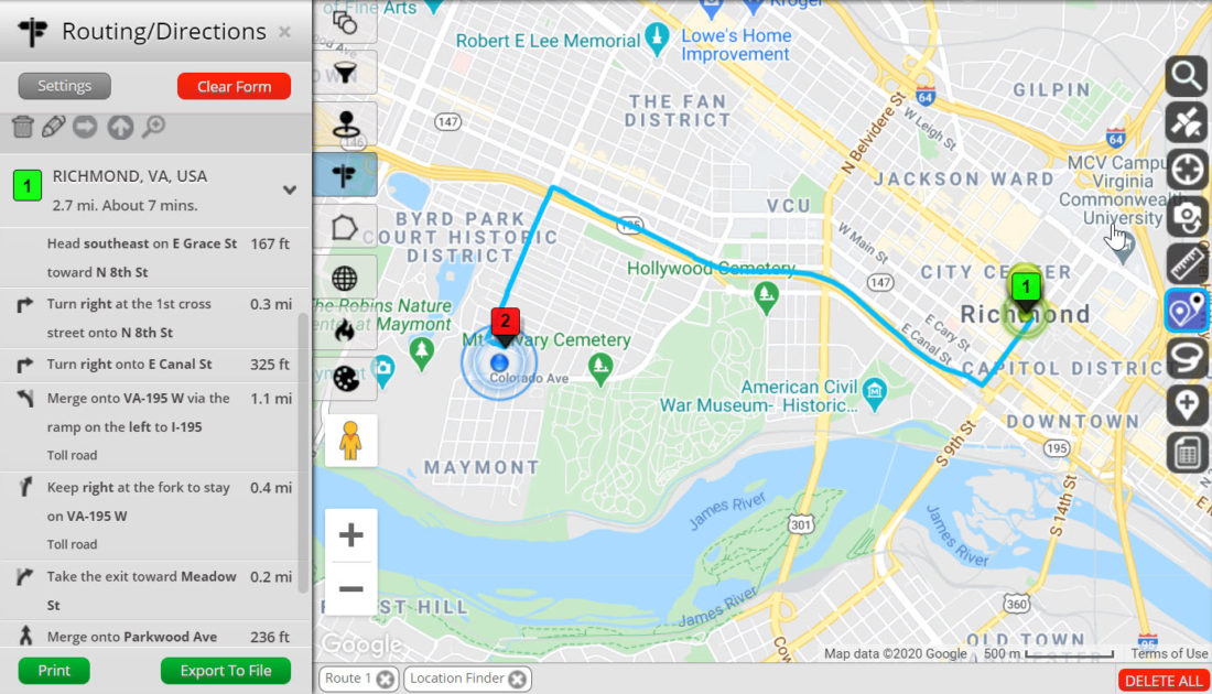 Turn-by-Turn Navigation and Optimized Directions | Maptive
