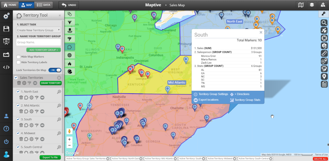 Territory Map Maker: Sales Territory Map Creator by Maptive