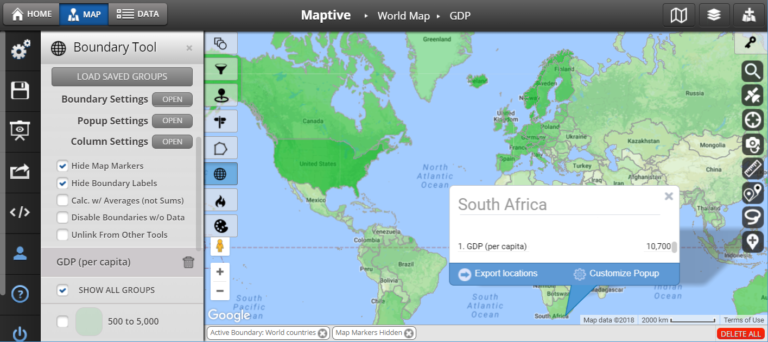 Global Mapping Software: Create Interactive World Maps | Maptive