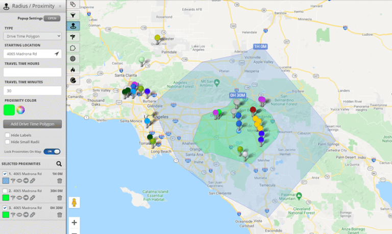 Create a Travel Time Map - Drive Time Radius Map | Maptive