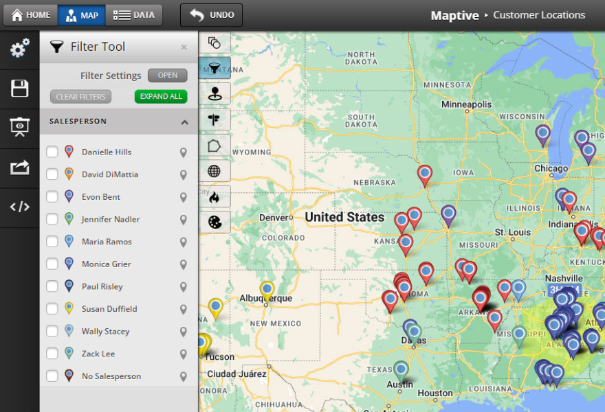 Map Marker Filtering Tool | Maptive