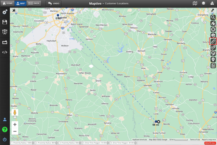 How to Measure Distance Between 2 Addresses or Points | Maptive