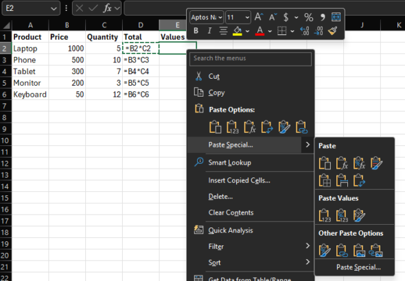 How To Copy Values And Not Formulas In Excel Maptive