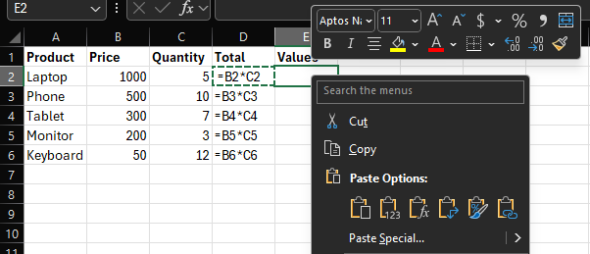 How to Copy Values and Not Formulas in Excel | Maptive