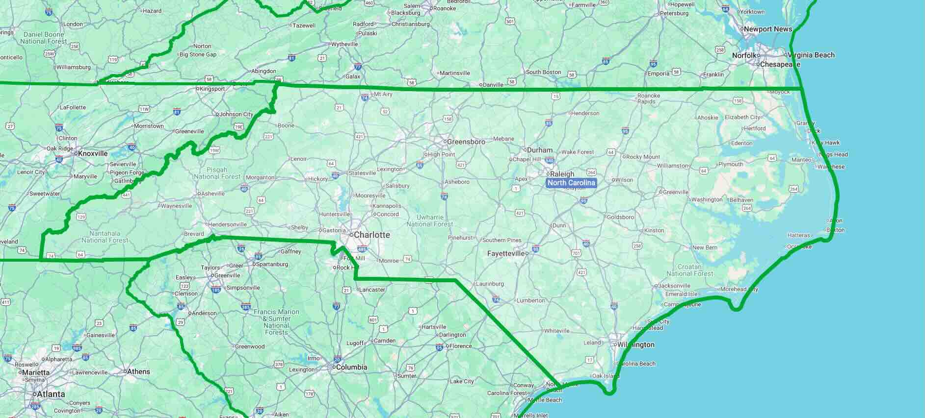 Map of North Carolina: Interactive Map with Cities | Maptive